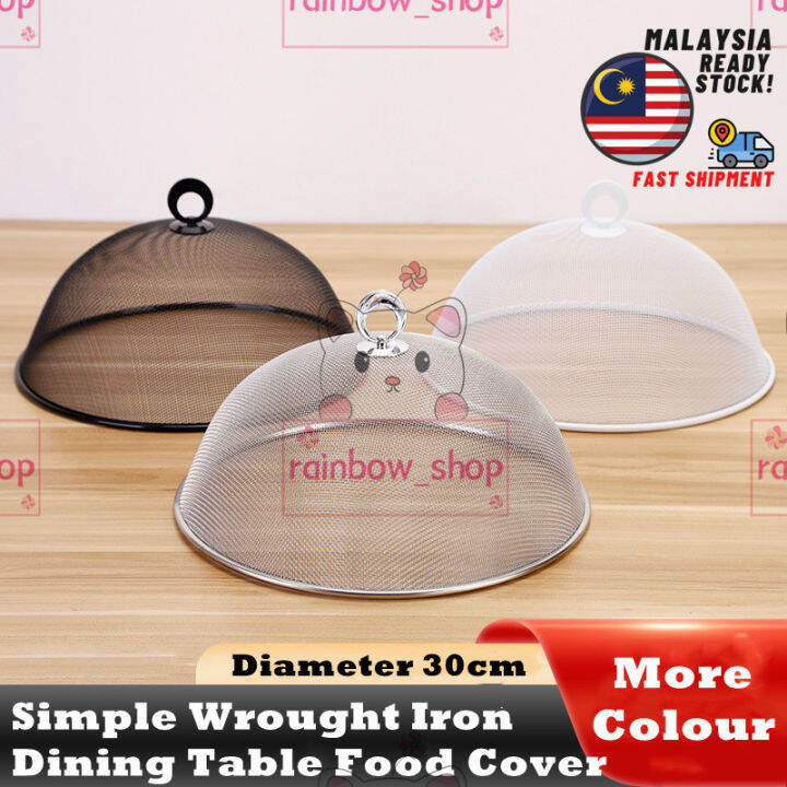 【Ready Stock】Simple wrought iron dining table cover 30cm【现货】铁艺圆形食品罩菜盖 ...