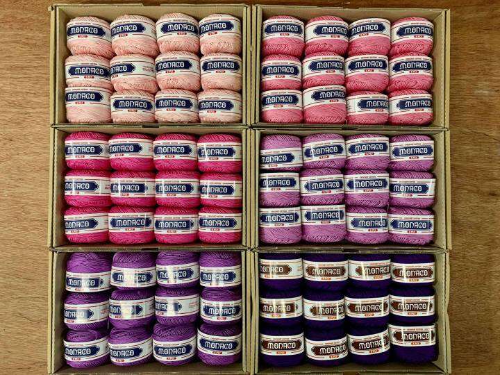 5 PLY MONACO CROCHET THREAD - Pink and Purple/Violet shade group ...