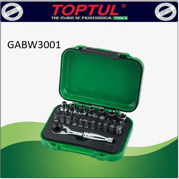 TOPTUL 30PCS 1/4" DR. Mini Ratchet Socket & Bit Set | Lazada PH