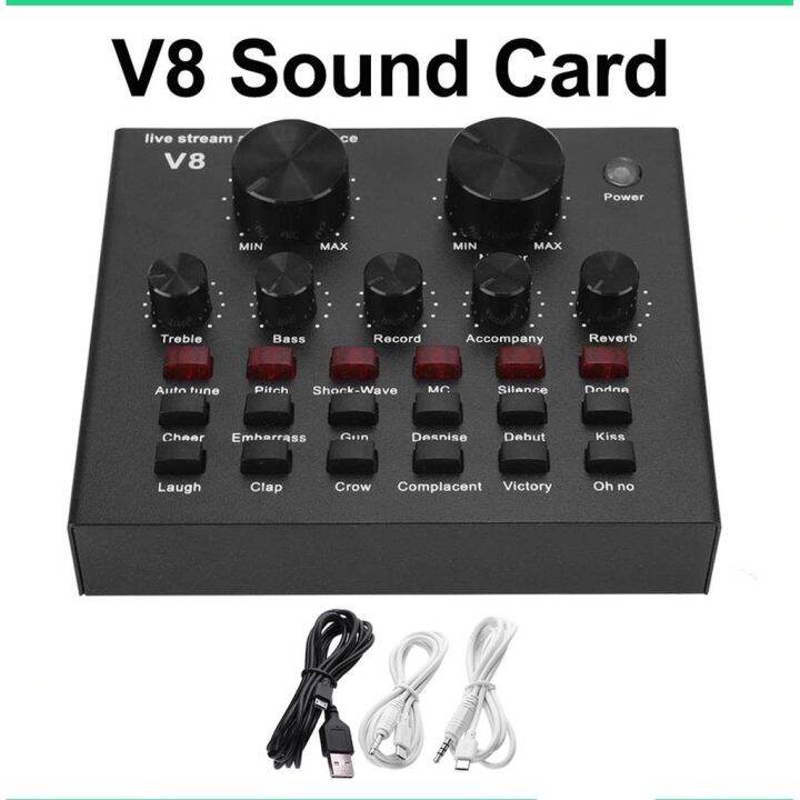 【in stock】 V8 Audio External USB Headset Microphone Live Broadcast ...