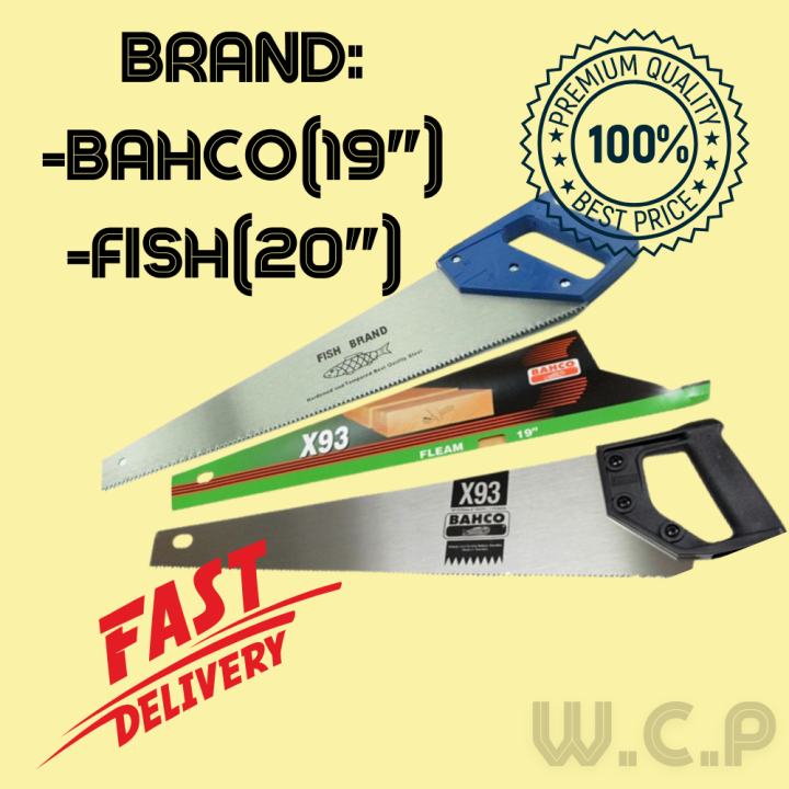 {BAHCO & FISH}19" X93 XT Superior Wood Hand Saw / Gergaji Kayu Tangan ...