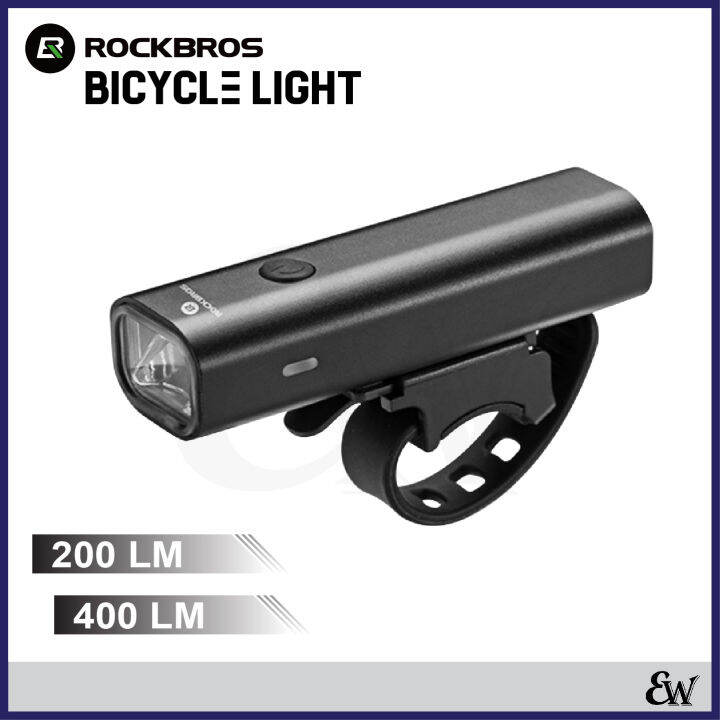 ROCKBROS Bicycle USB Rechargeable LED Headlight Front Light 200 / 400 ...