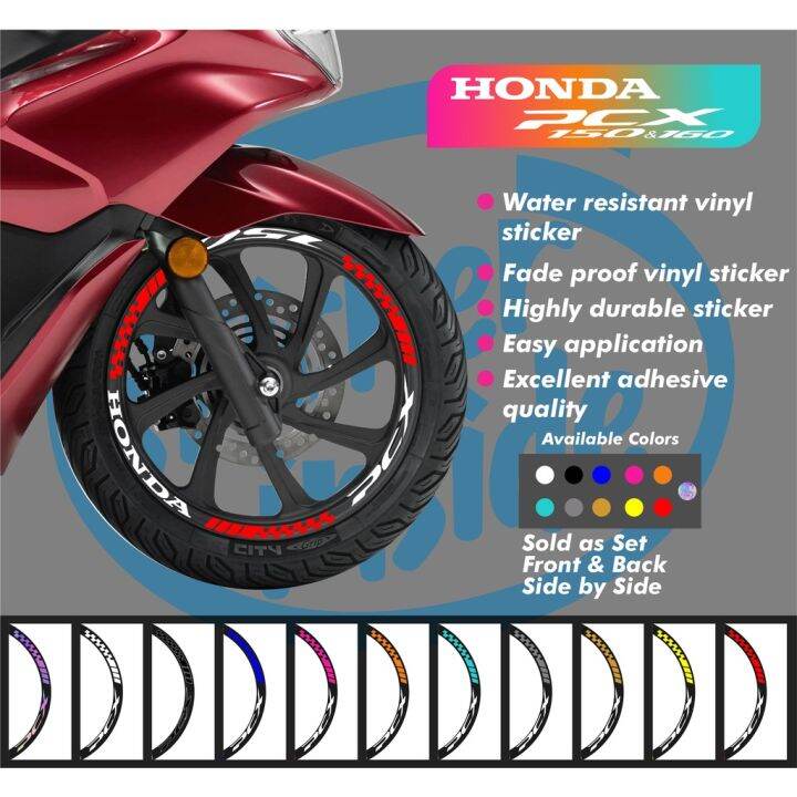 ♘Honda Pcx 150 Mag Decals Sticker Front Back Side by Side 4pcs ...