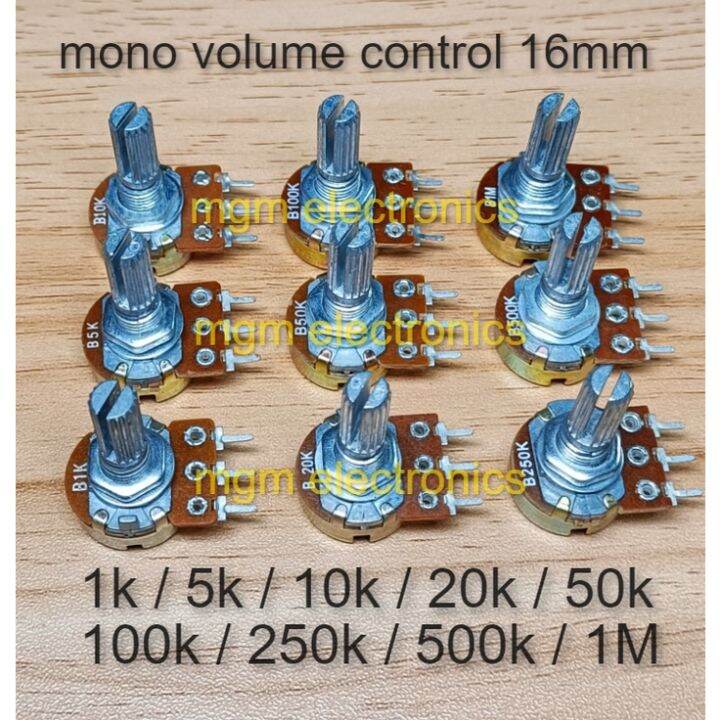 1K / 5K / 10K / 20K / 50K / 100K / 250K/ 500K / 1M V16MM 3PINS (MONO ...