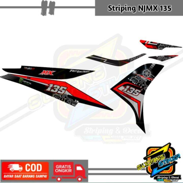 STIKER YAMAHA NEW JUPITER MX 135 / NJMX GRAFIS KEREN STRIPING VARIASI ...