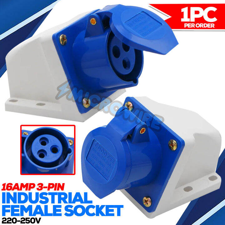 Industrial Socket 16A 3PIN Female Socket And Wall Mounted | Lazada PH