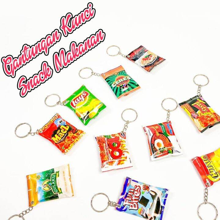 Gantungan Kunci Mini Snack 2 Pcs - Miniatur Snack Jajanan - Souvenir ...
