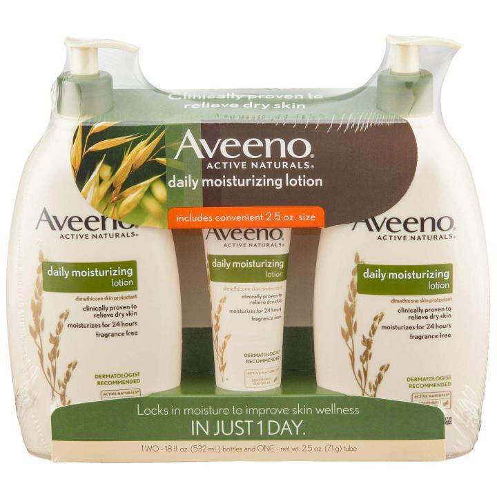 Aveeno Daily moisturizing Lotion for Dry Skin, 2 pack 18 fl. oz with ...
