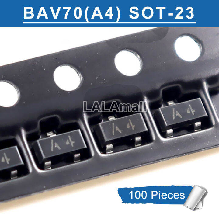 100Pcs BAV70 BAV70LT1G SOT-23 Đánh Dấu A4 A4W A4T SOT23-3 200mA 0.2A 70V SMD Transistor, Mới Ban ...