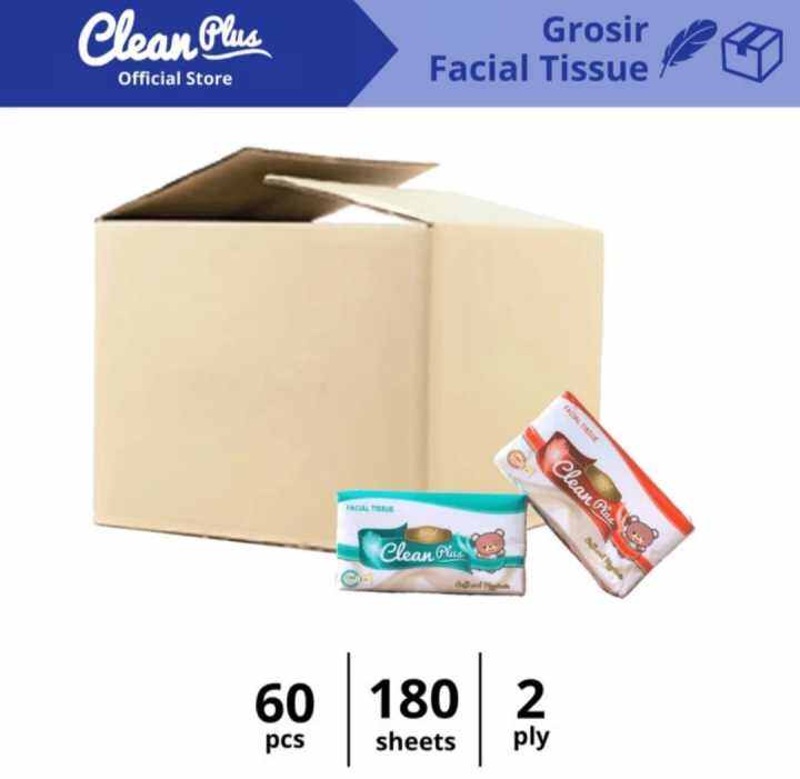 tisue clean plus 180.sheets ( 1 dus / karton isi 60.pcs ) | Lazada ...