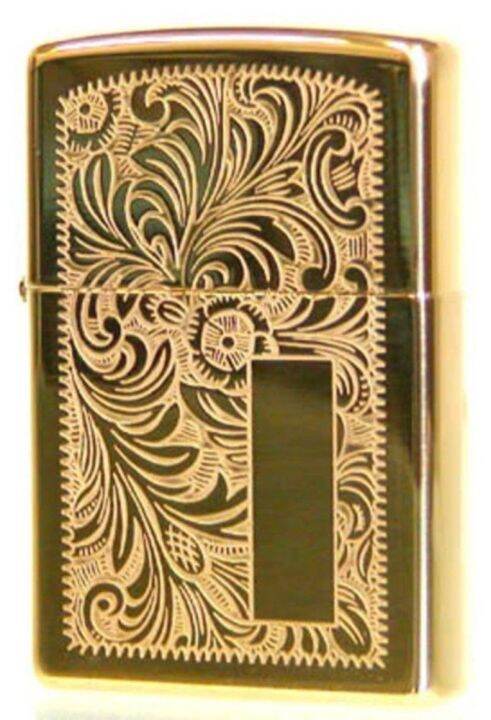 Zippo High Polish Brass Venetian Design 352B ไฟแช็คใหม่ ของแท้พร้อมกล่อง ไม่เคยใช้งานมาก่อน ...