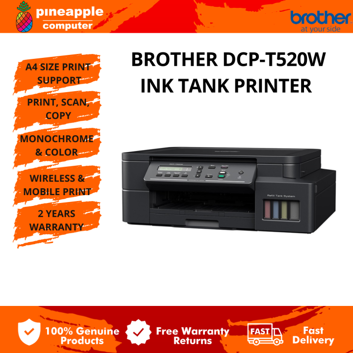 Brother DCP-T520W Ink Tank Printer 3-in-1 multifunction printer with ...
