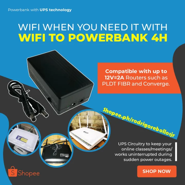 [COD AVAILABLE]Wifi to Powerbank/UPS 12v2A/3A for Pldt Fibr, Globe and ...