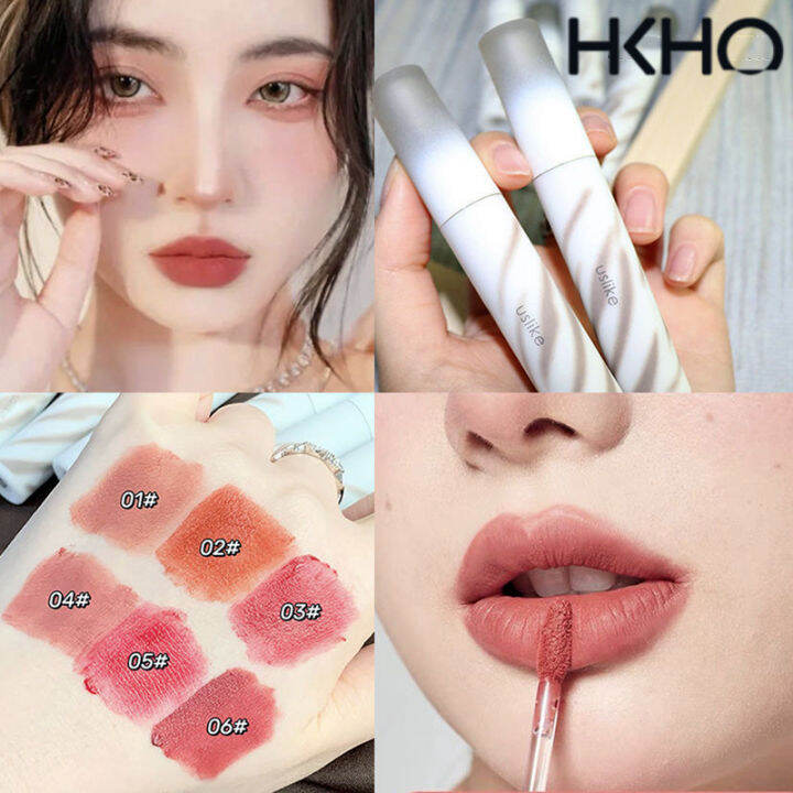 HKHO Lip Mud Lipstick Lip Dew Not Fade Bean Paste Color Lip Glaze Woman ...