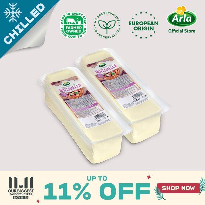 Arla Mozzarella Cheese Block 2.3kg 2-Pack | Lazada PH