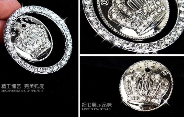 Crystal DAD GARSON Crown Car Stickers Ring Start Engine Ignition Emblem ...