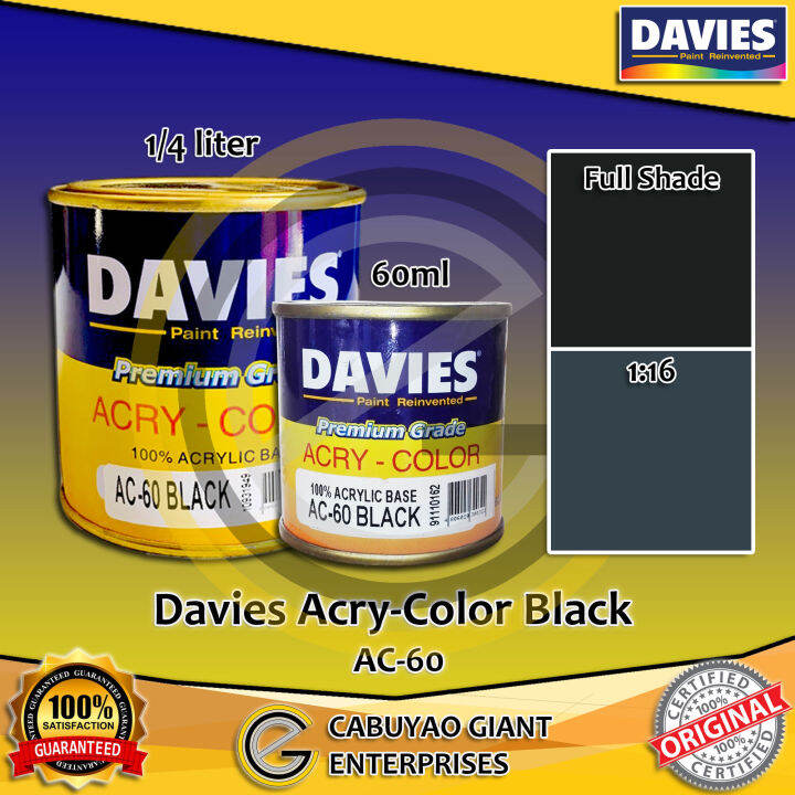 Davies Acry-Color 100% Acrylic Base AC-60 Black [ 1/4 liter | 60ml ...