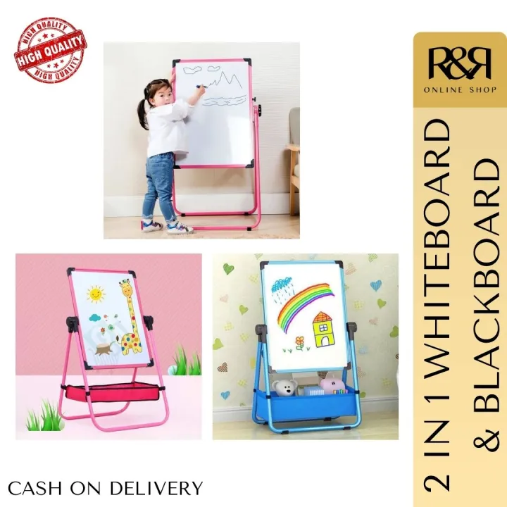 R&R 2 in 1 Writing Board Drawing Board Whiteboard and Blackboard Big ...