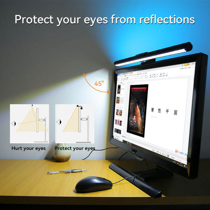 Eye-caring Led Desk Lamp Computer Monitor Light Bar PC Monitor Lamp Bar ...