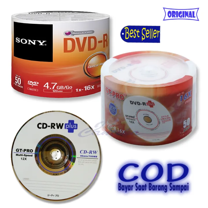 DVD RW External Kaset Dvd Film Multi Speed Kemasan Tabung/ Spindle Pack DVD R GT Pro Kaset Cd ...