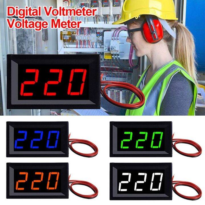 AKZDXE 110V 220V DIY 2 Wires LED 0.56" Digital Voltmeter Voltage Meter ...