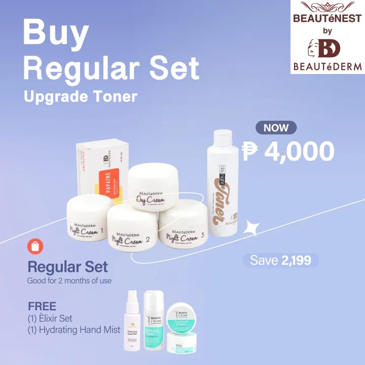 Beautederm Rejuvenating Regular Set Upgraded Toner FREE Elixir Set and ...