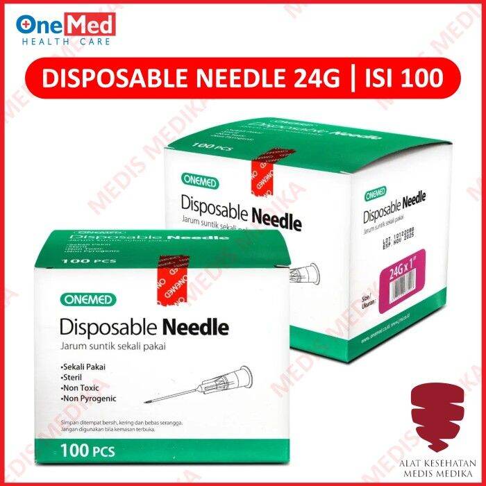 Disposable Needle 24G Onemed Jarum Suntik Medis Kesehatan 24 G x 1" Inch Sterile | Lazada Indonesia