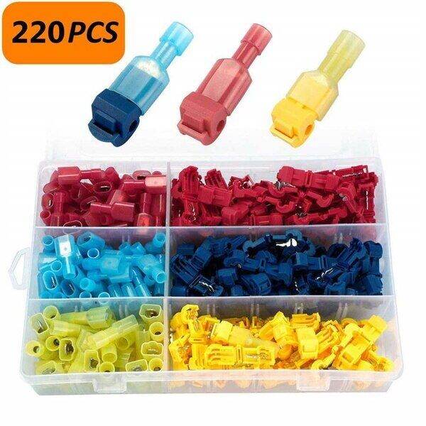 【original】 220pc Electrical Wire Cable Crimp Terminals Insulated Quick ...