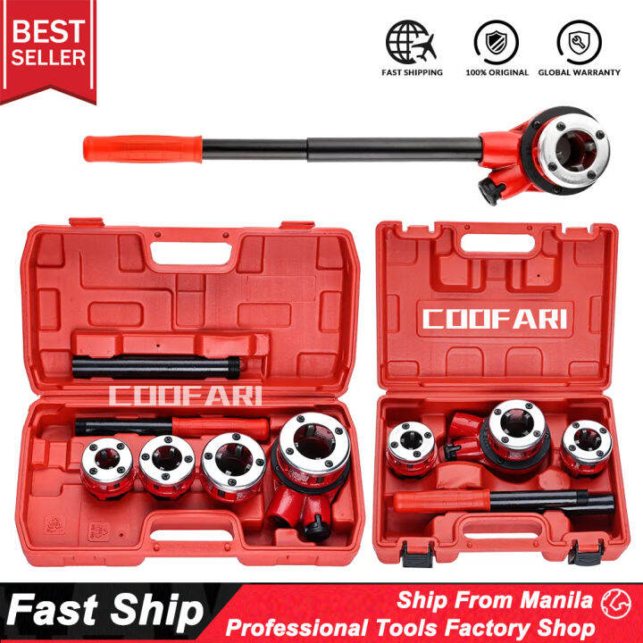 COOFARI 3/4/6pcs Dies pipes Threader Kit 1/2" 3/4" 1" 1-1/4" Threader ...
