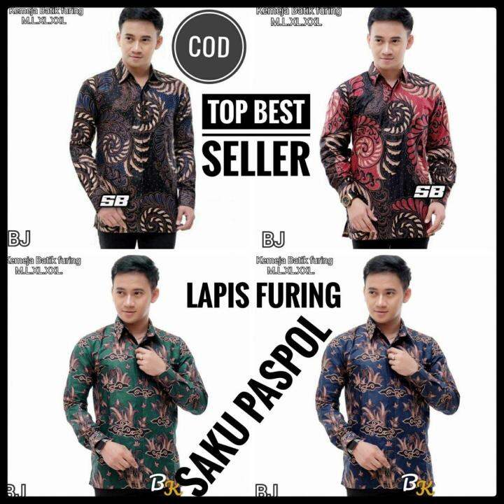 BAJU BATIK LAPIS FURING/ KAIN PRIMISI/ KEMEJA BATIK PRIA KEKINIAN ...
