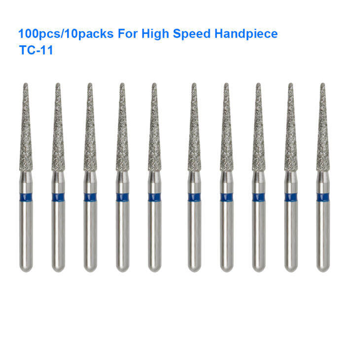 100pcs Dental Diamond Bur Burs 1.6mm TC-11 for High Speed Handpiece ...