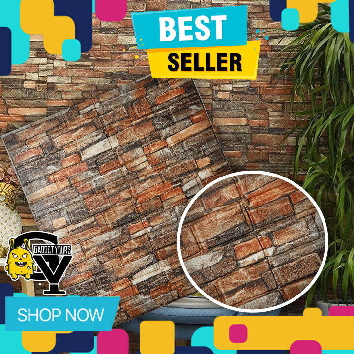 Wallpaper Dinding Bata 3D Foam Korean style 3D Wallpaper Dinding 3D ...