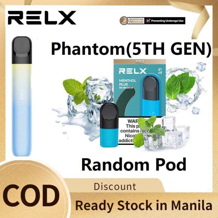 relx vape set Relx Phantom (5TH GEN) Device include free pods vape somke original safe e ...