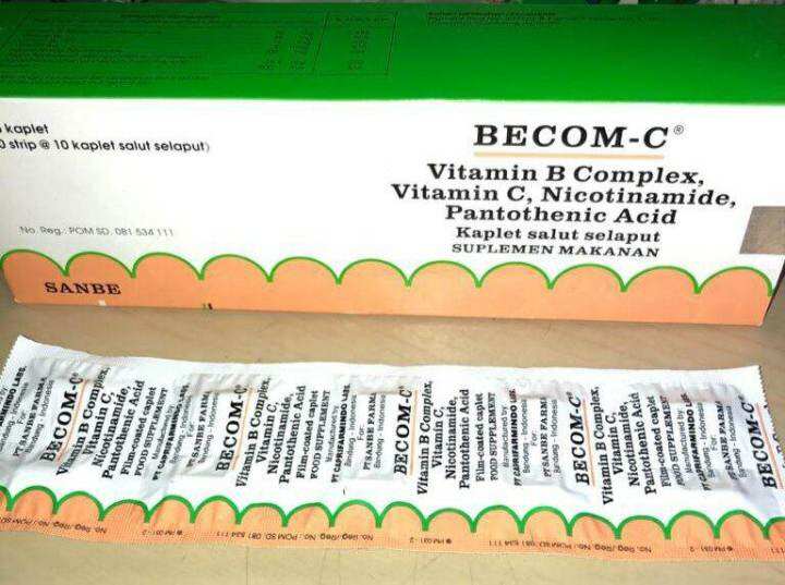 Becom C per box isi 100 tablet VIT B COMPLEX, VIT C, Film coated caplet ...