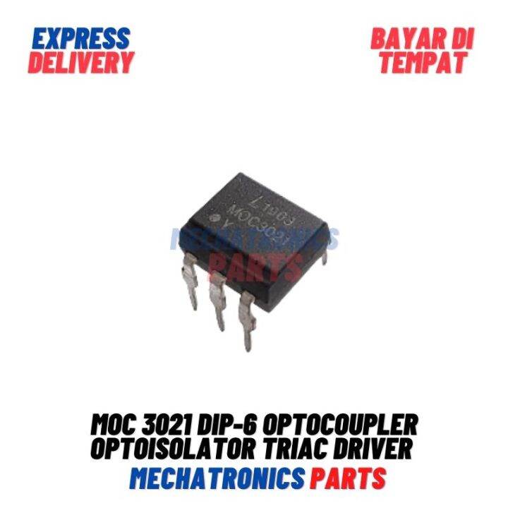 ELC[SMC-0004] MOC3021 MOC 3021 DIP-6 OPTOCOUPLER OPTOISOLATOR TRIAC DRIVER EQUIVALENT MOC3020 ...