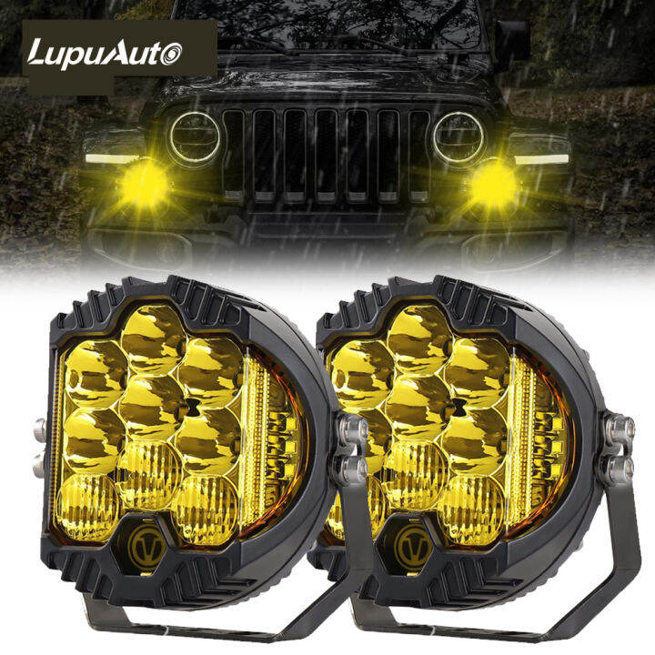 Lupuauto 5 Inch 7 Inch LED Work Light Yellow Amber Offroad 4x4 Driving ...