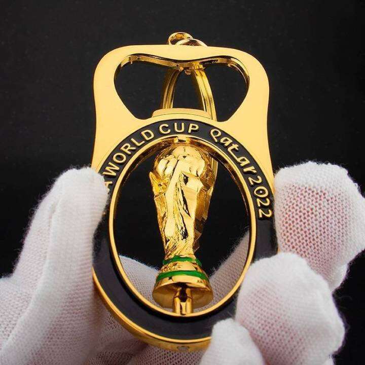 Cute FIFA World Cup Qatar 2022 emblem Trophy key chain beer bottle ...