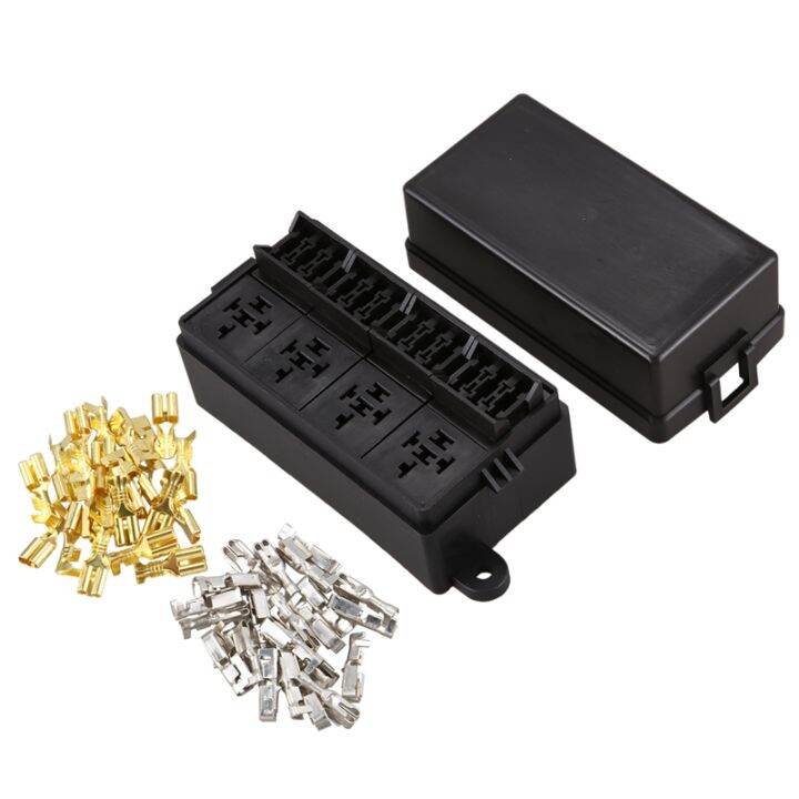 12 Way Blade Fuse Holder Box with Spade Terminals for Car Truck Trailer ...