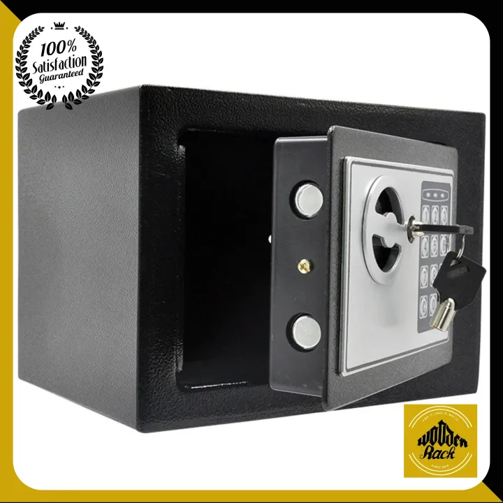 WOODEN RACK PH Portable Safe Digital Box with Keys. Secure Lockable Box ...