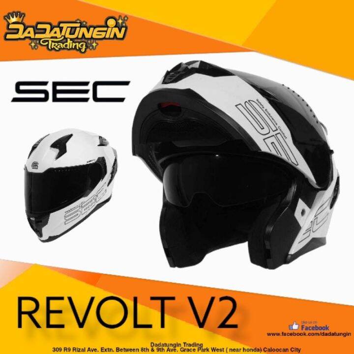 SEC Revolt v2 Modular Helmet FREE Extra Smoke Visor and Spoiler | Lazada PH