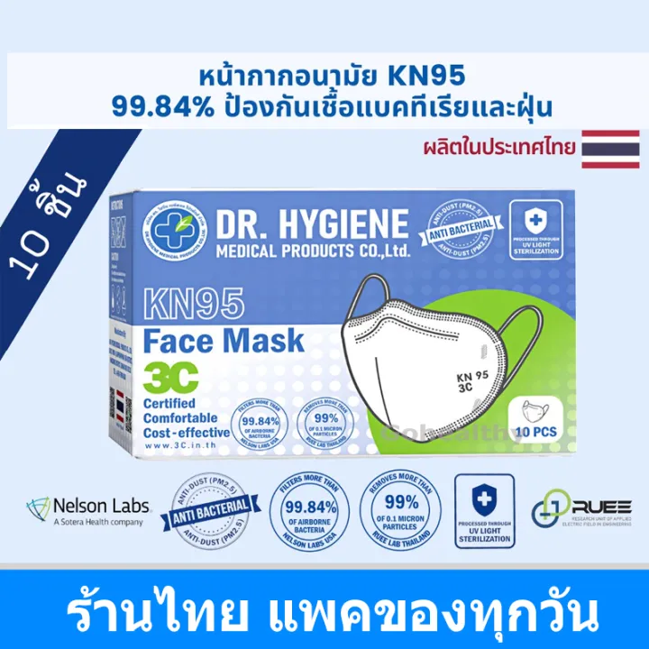 Dr.Hygiene กล่อง 10 ซองเดี่ยว หน้ากากอนามัยทางการแพทย์ 3C กันไวรัสและ PM2.5 แมส หน้ากากอนามัย ...