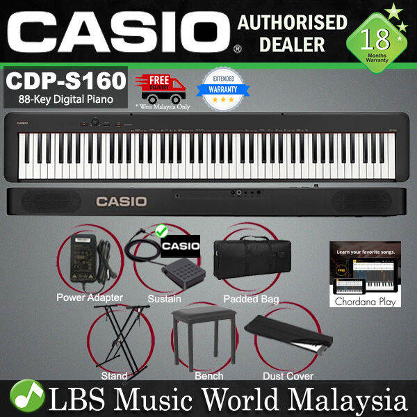 Casio CDP-S160 88 Keys Digital Piano Portable Set - Black (CDPS160 CDP ...