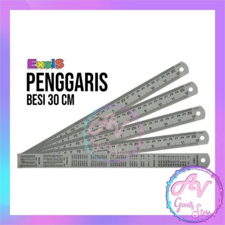 penggaris besi EX 30cm / penggaris lurus besi 30 cm / mistar besi 30cm ...