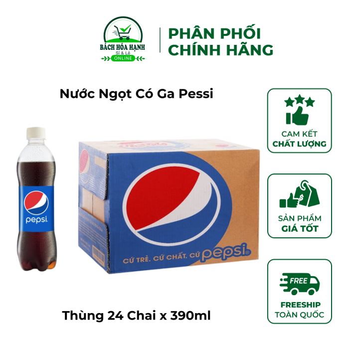 Nước Ngọt Có Ga Pessi Thùng 24 Chai x 390ml | Lazada.vn