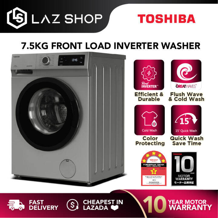 Toshiba 7.5KG Front Load Washing Machine TW-BH85S2M | Washer | Mesin Basuh | Washing Machine ...