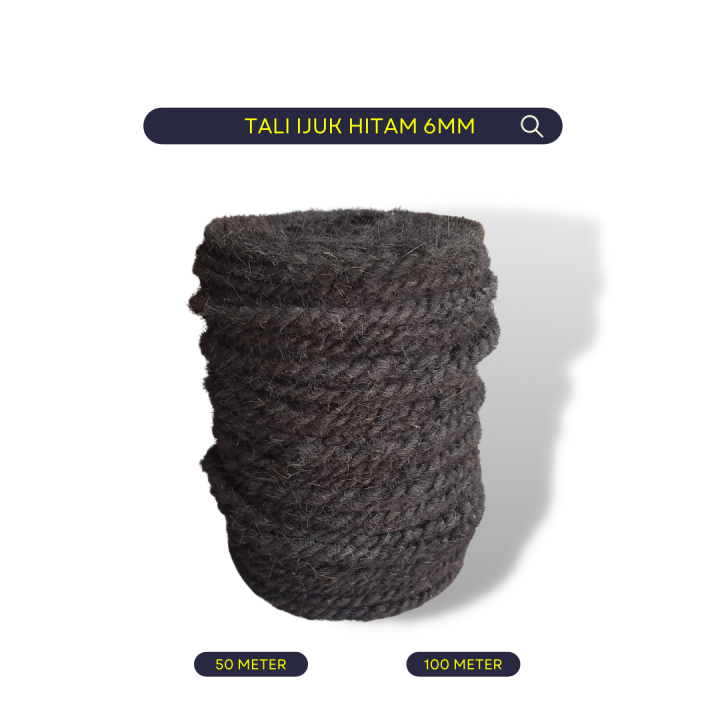 Tali sabut ijuk hitam ukuran 6mm ikat saung bambu | Lazada Indonesia