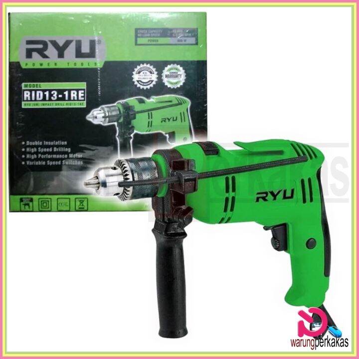 RYU Impact Drill 13mm RID13-1RE Mesin Bor Beton Praktis dengan Set Box ...