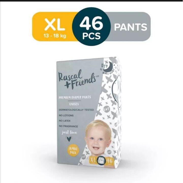 Rascals +Friends Pants Jumbo XL (13-8kgs) 46pcs x 1 Diaper Pants320 ...