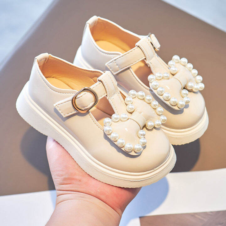 Fashion Princess Shoes For Girls Doll Shoes For Kids Bow Pearl Small ...