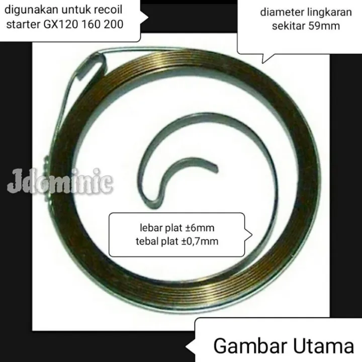 per starter recoil GX110 120 140 160 200 stater honda pegas tarikan nyala mesin rewind spring 5. ...